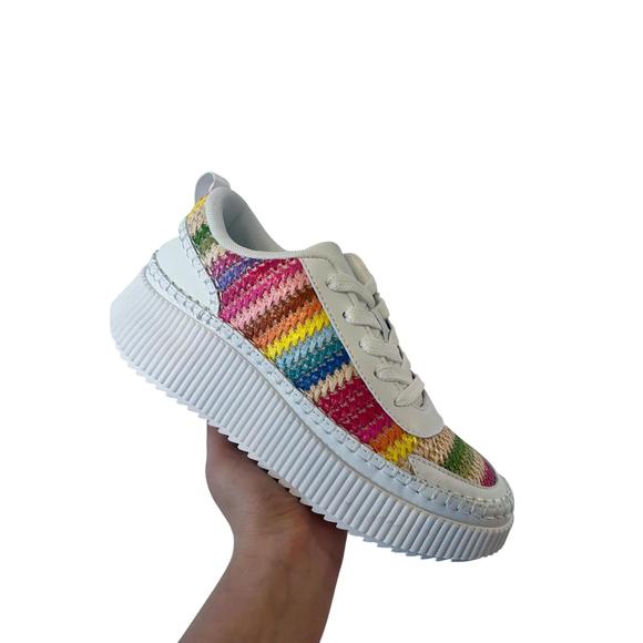 Berness | Shoes | New Berness Womens Willow Woven Sneakers In Rainbow ...